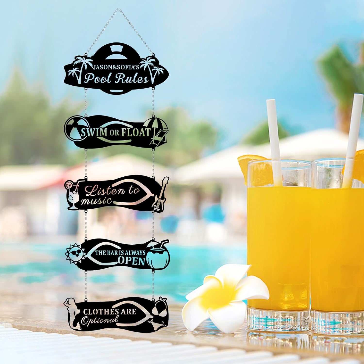 Amazon.com: Personalized Pool Name Signs,Custom Metal Pool Rules Sign ...
