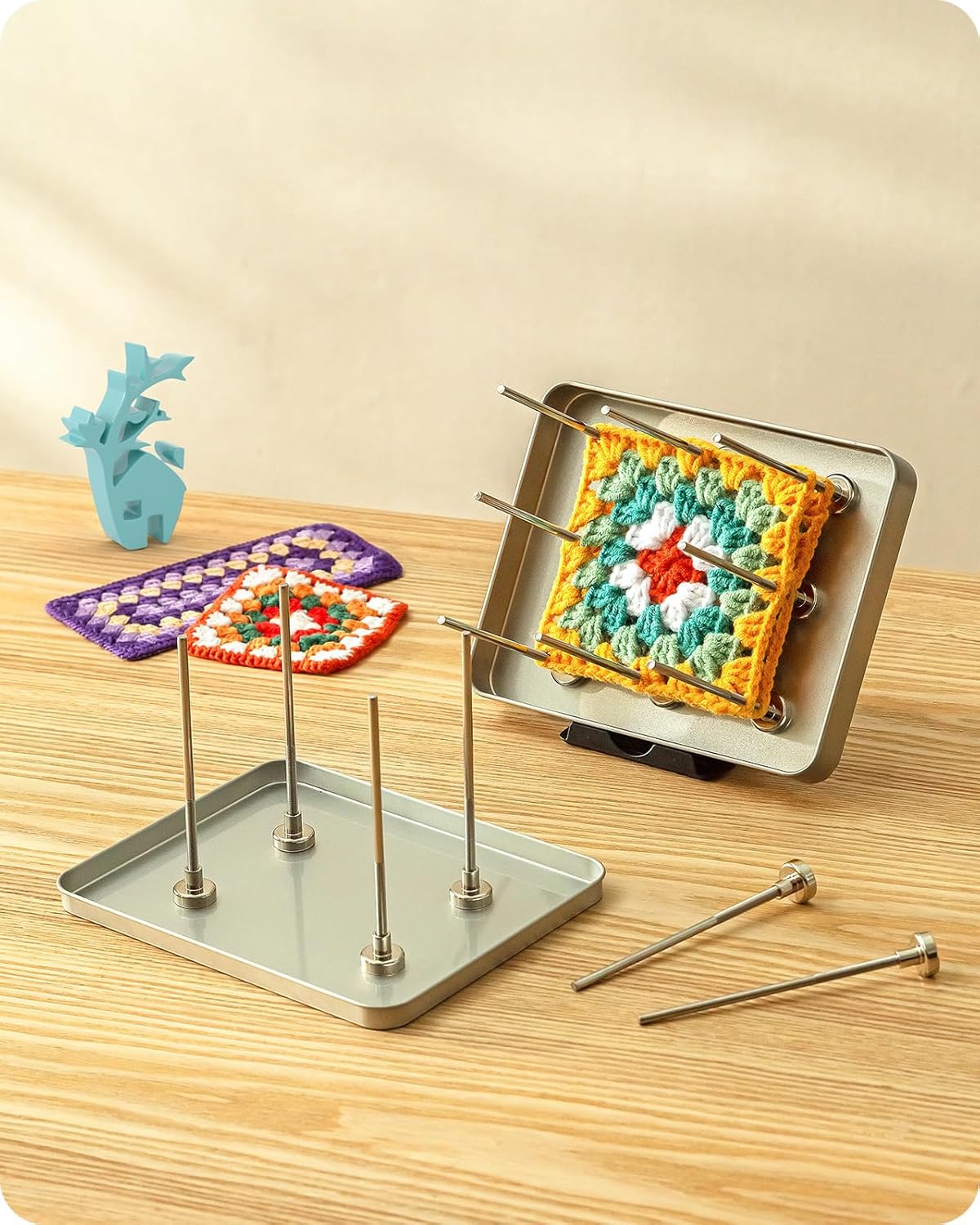 Amazon.com: Baffect Crochet Blocking Board With 20 Pegs, Portable ...