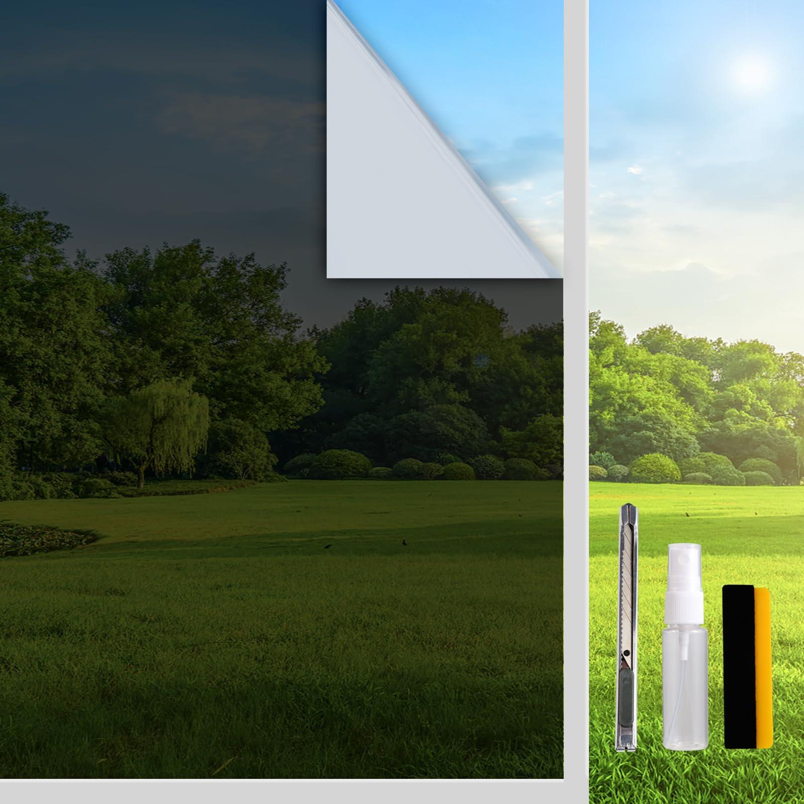 Amazon.com: One Way Window Privacy Film: Window Tint Sun Blocking for Home, Daytime Privacy ...