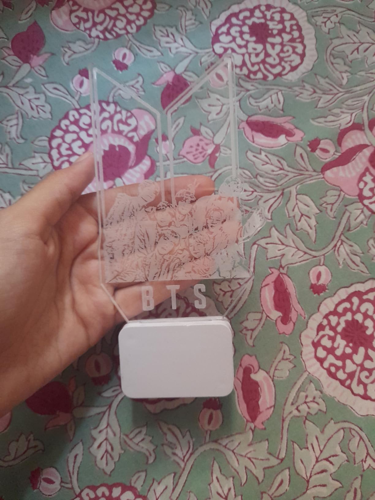 Buy BTS 3D Optical Illusion Acrylic Night Lamp, 7 Colors RGB Auto Color ...