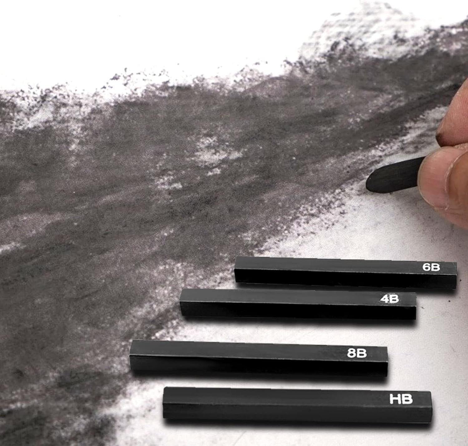 CNSJ Sketch Charcoal Sticks Set, 12 Pieces Compressed Charcoal Sticks ...