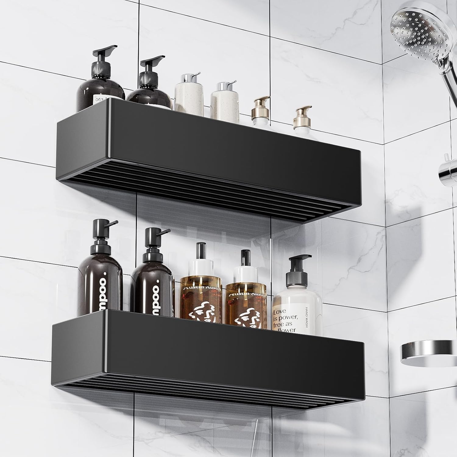 Amazon.com: Statiem Shower Caddy, Stainless Steel Adhensive Shower ...
