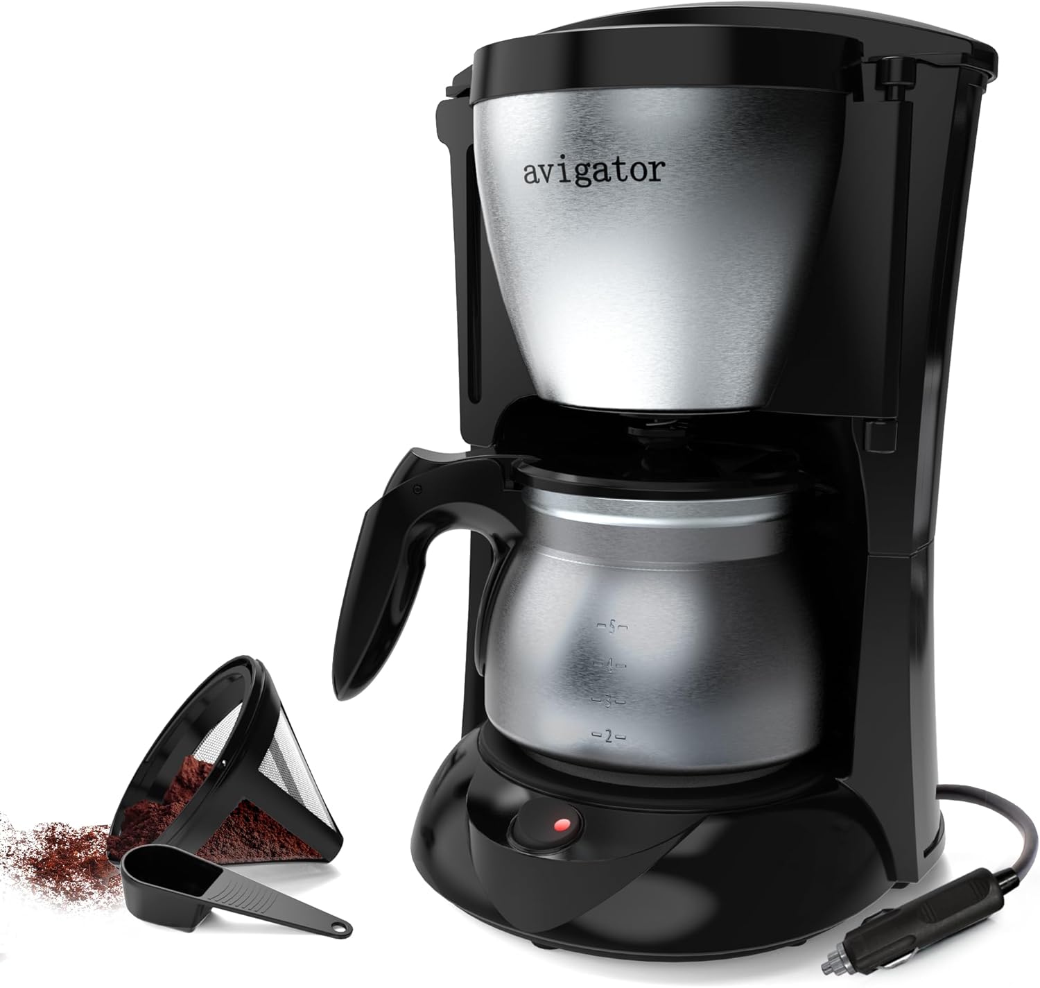 Amazon.com: avigator 5-cup Car Coffee Maker with Car Charging Cigarette ...