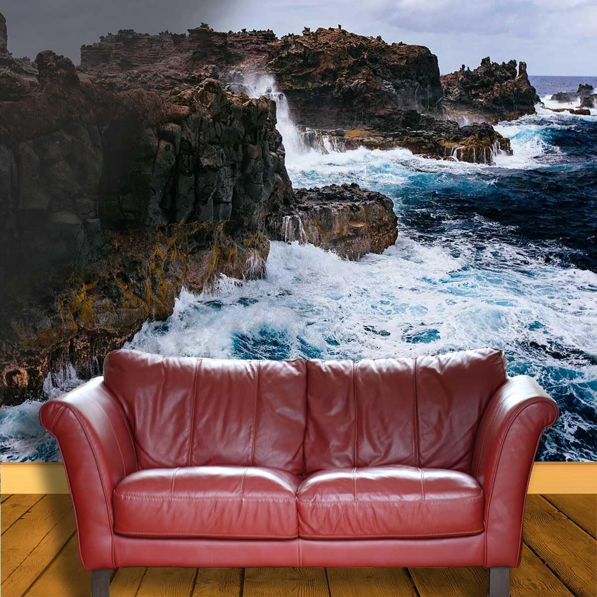 Papel para Pared Decorativo Beach View Bathroom Wallpaper Coastline ...