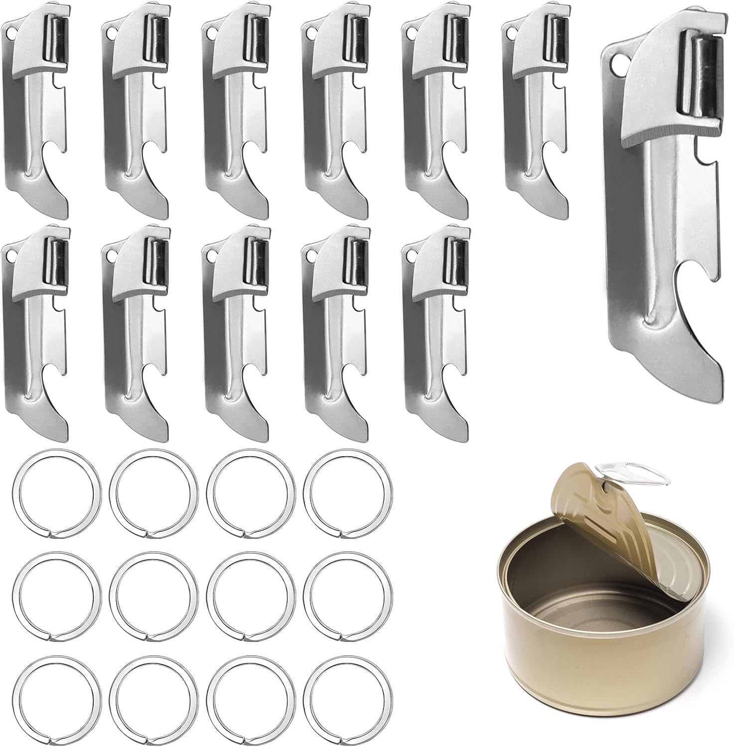 Amazon.com: Can Opener,12Pcs Manual Openers with Key Rings Stainless ...