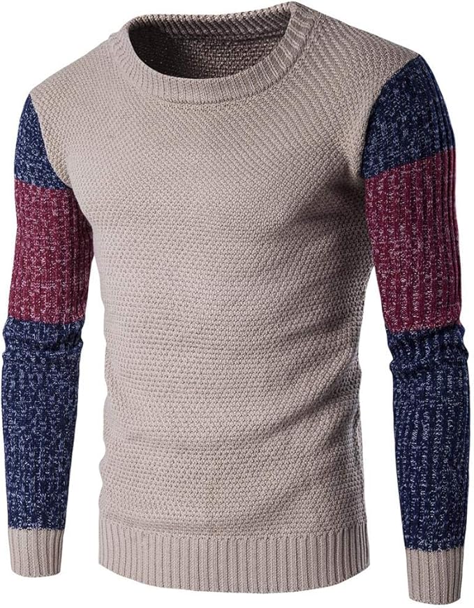 Pull Homme Men's Sweater Fashion Color Matching Tricot Tricot Chaud ...
