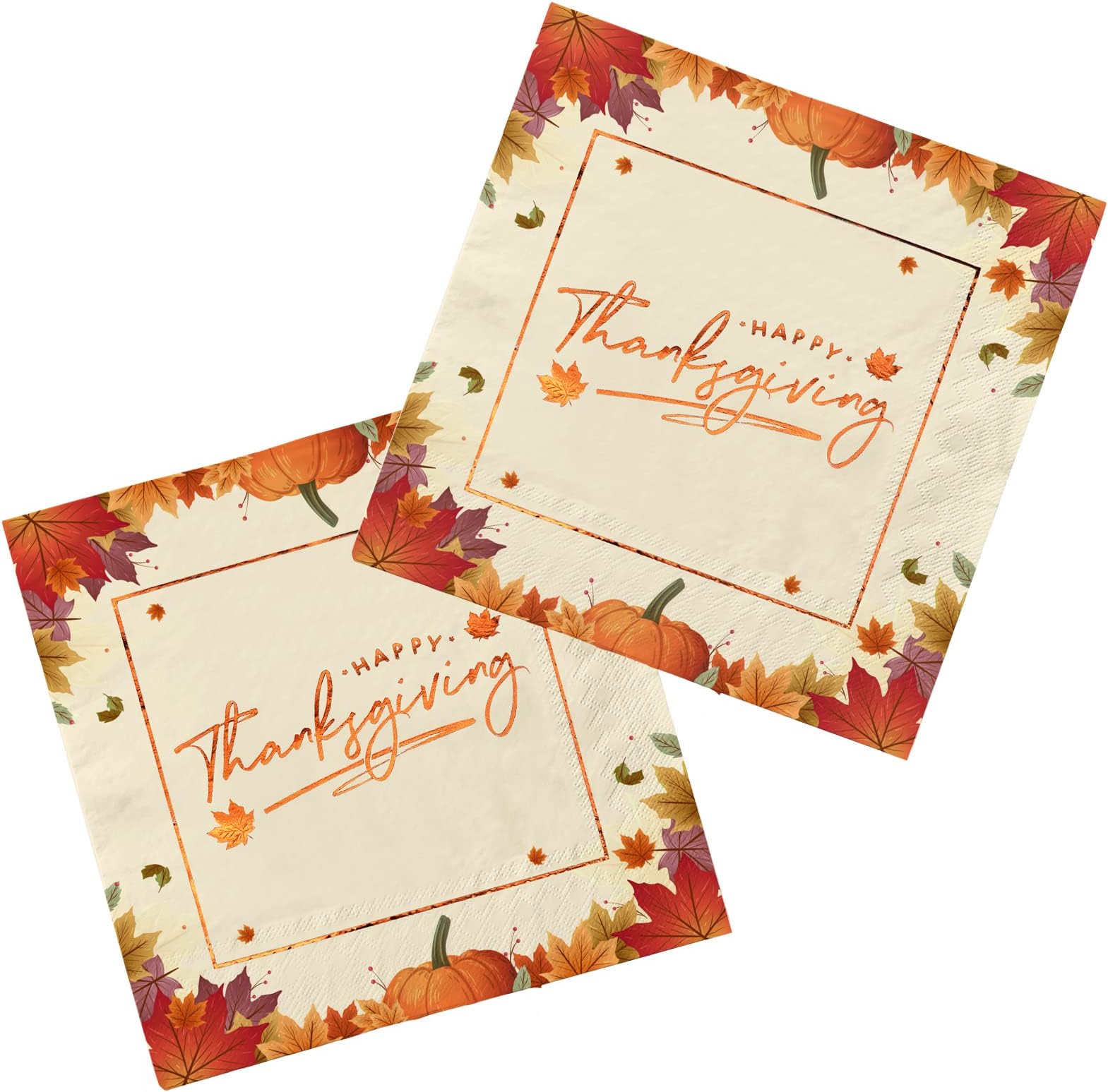 Amazon.com: Homlouue 100 Pcs Fall Napkins, 3 Ply Thanksgiving Napkins ...