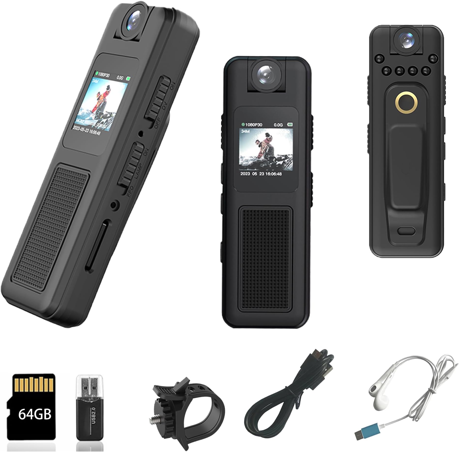Amazon.com : Mini Body Camera with HD1080P Video Recorder -180 ...