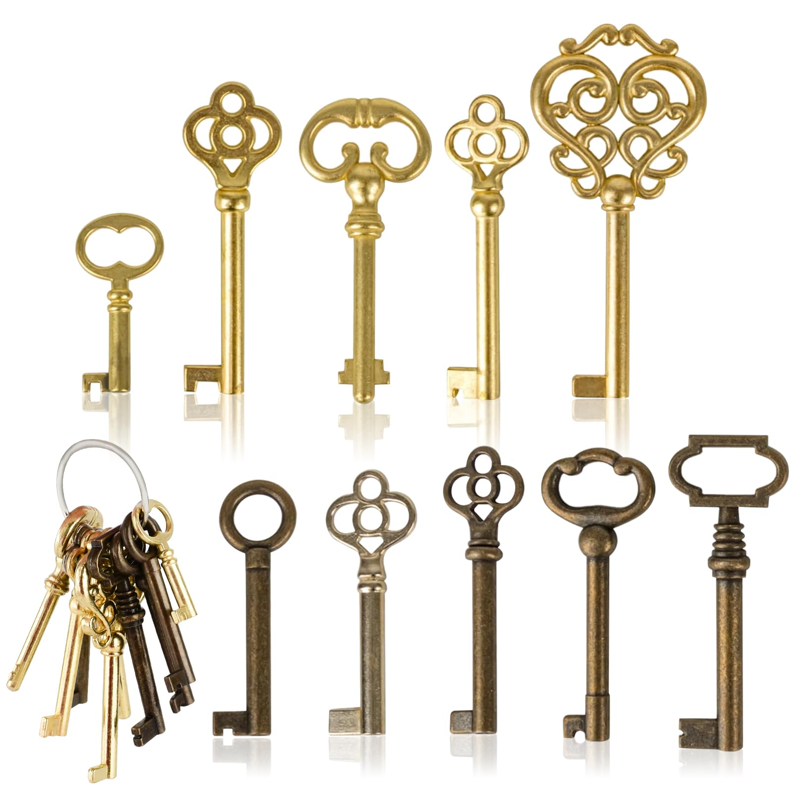 10PCS Skeleton Key Set Reproduction for Antique Furniture, Universal ...
