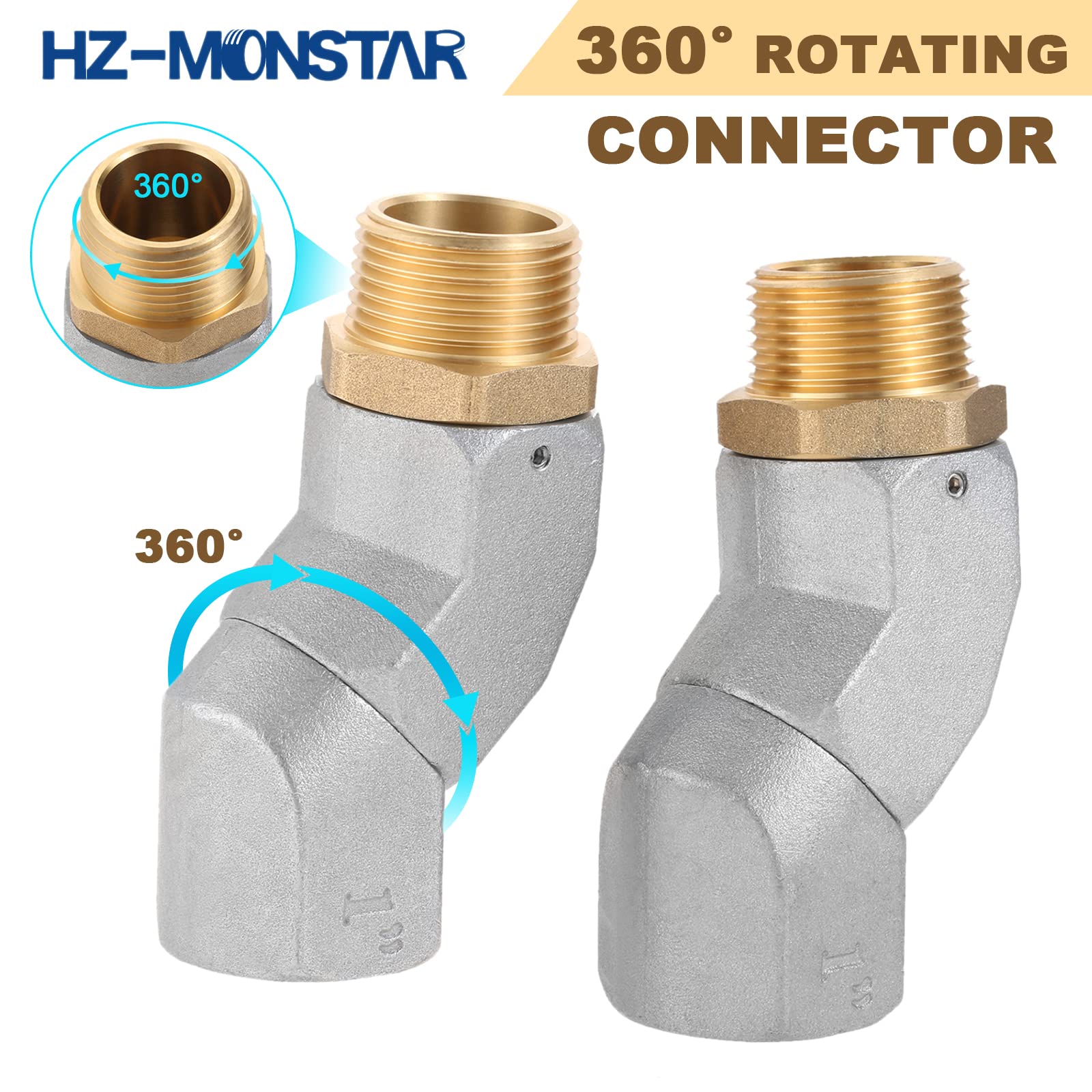 Snapklik.com : HZ-MONSTAR 2 Pcs 1 Inch NPT Fuel Hose Swivel 360 ...