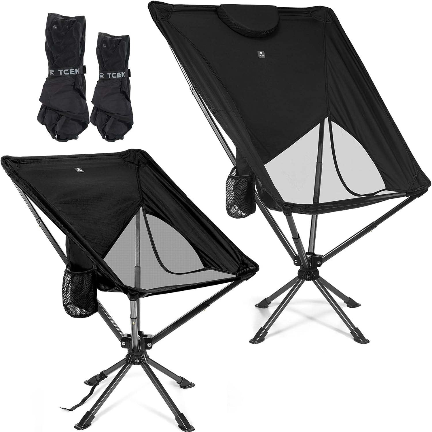 Amazon.com: TCEK Swivel Portable Chair, Small Compact Folding Chair and ...