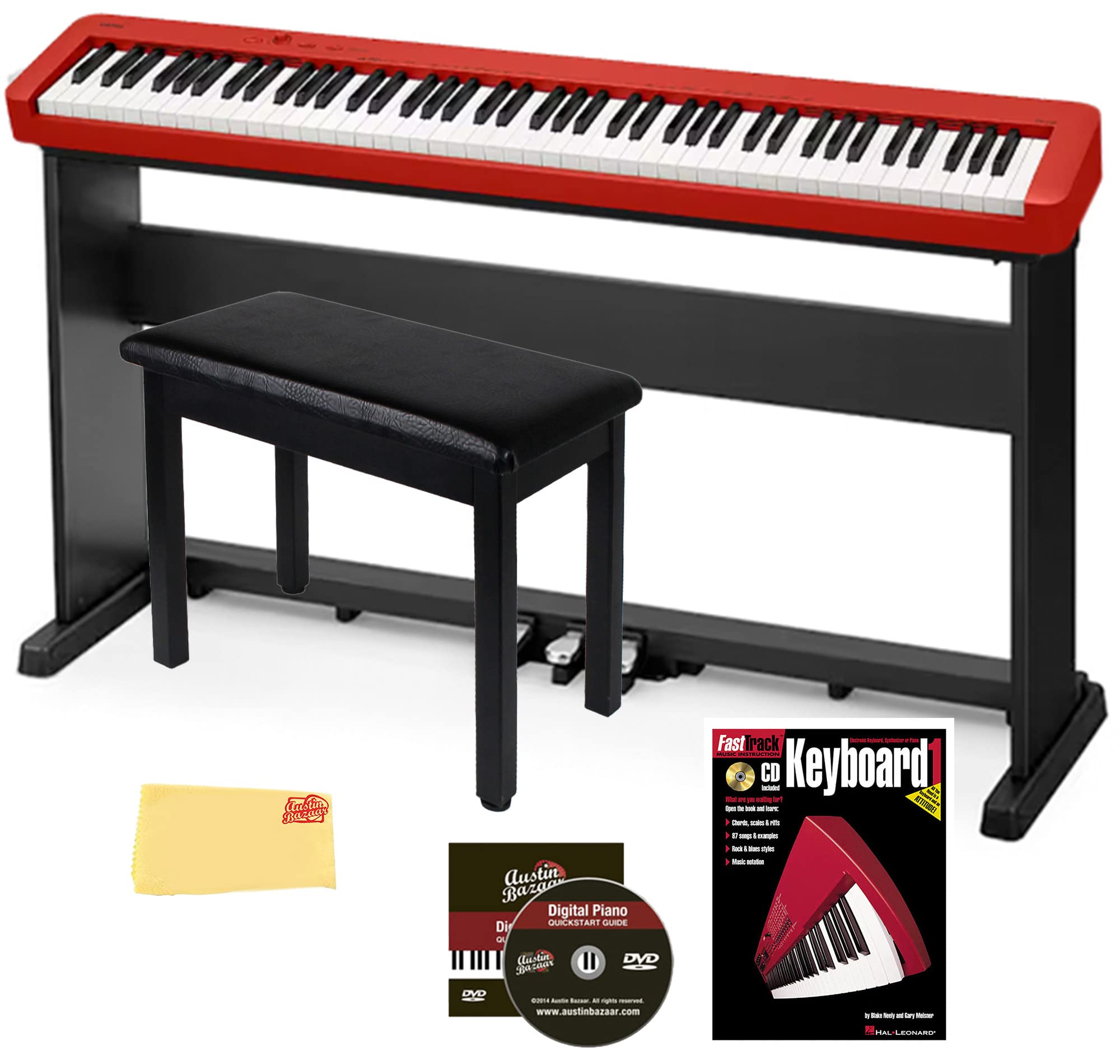 Amazon.com: Casio CDP-S160 88-Key Compact Digital Piano - Red Bundle ...