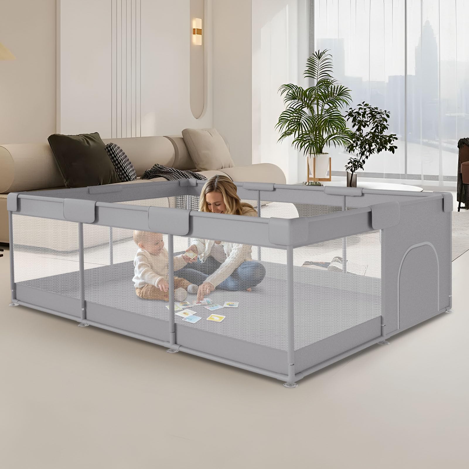 Baby Playpen 74"x50" Play Pens for Babies and Toddlers Baby Fence Baby ...