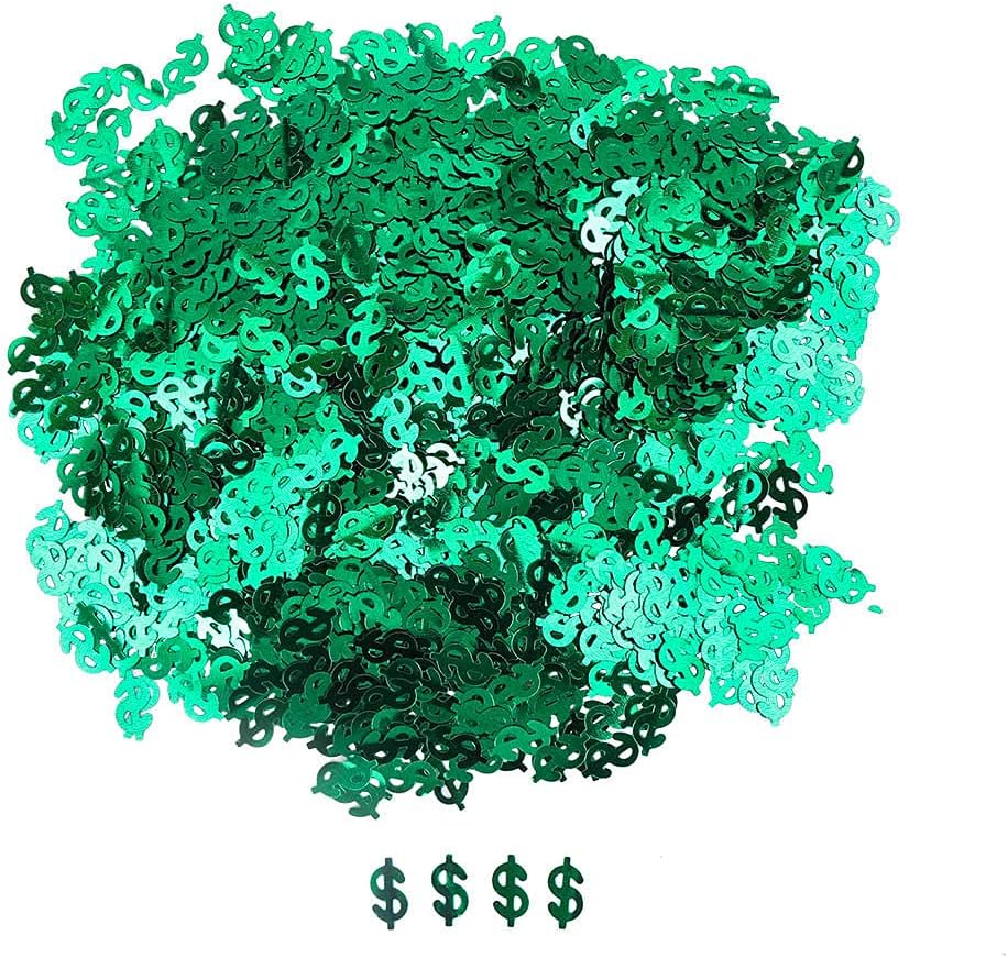 Amazon.com: Green Dollar Sign Confetti Table Confetti Metallic Foil ...