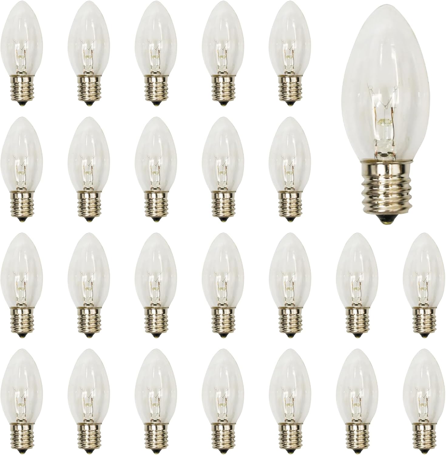 C9 Clear Replacement Bulbs, 25 Pack C9 Christmas Incandescent Light ...