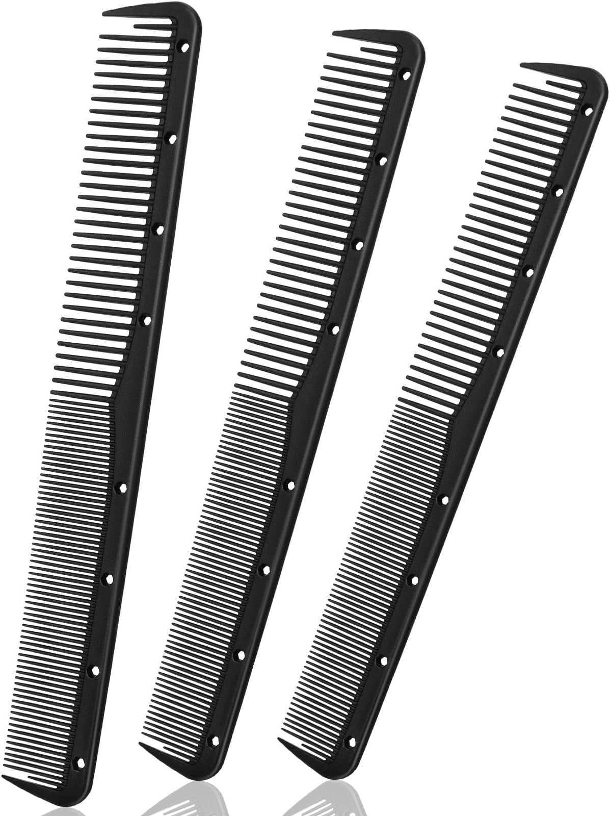 Amazon.com : 3 Pack Black Carbon Barber Fiber Cutting Comb,Fine Tooth ...