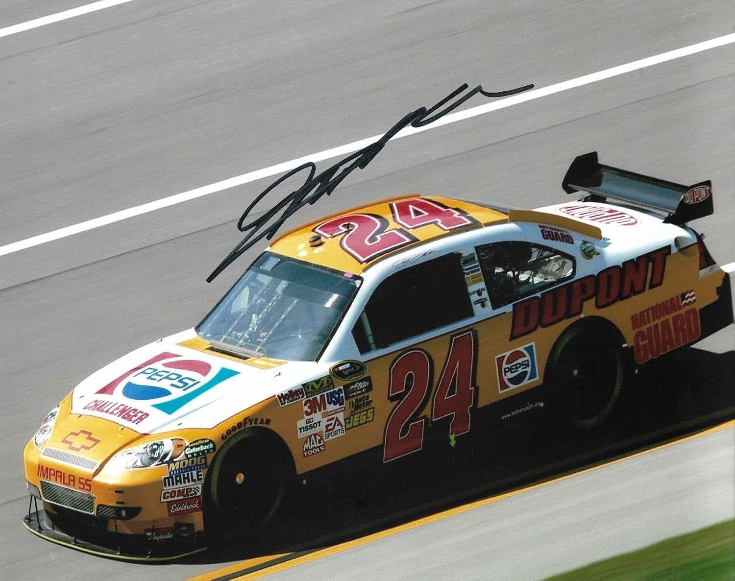 2009 Jeff Gordon Pepsi Throwback Challenger Signed Auto 8x10 Photo COA ...
