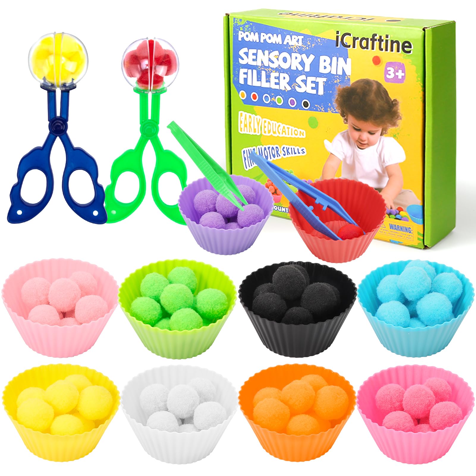 Amazon.com: iCraftine 114 PCS Fine Motor Skills Sensory Bin Filler ...