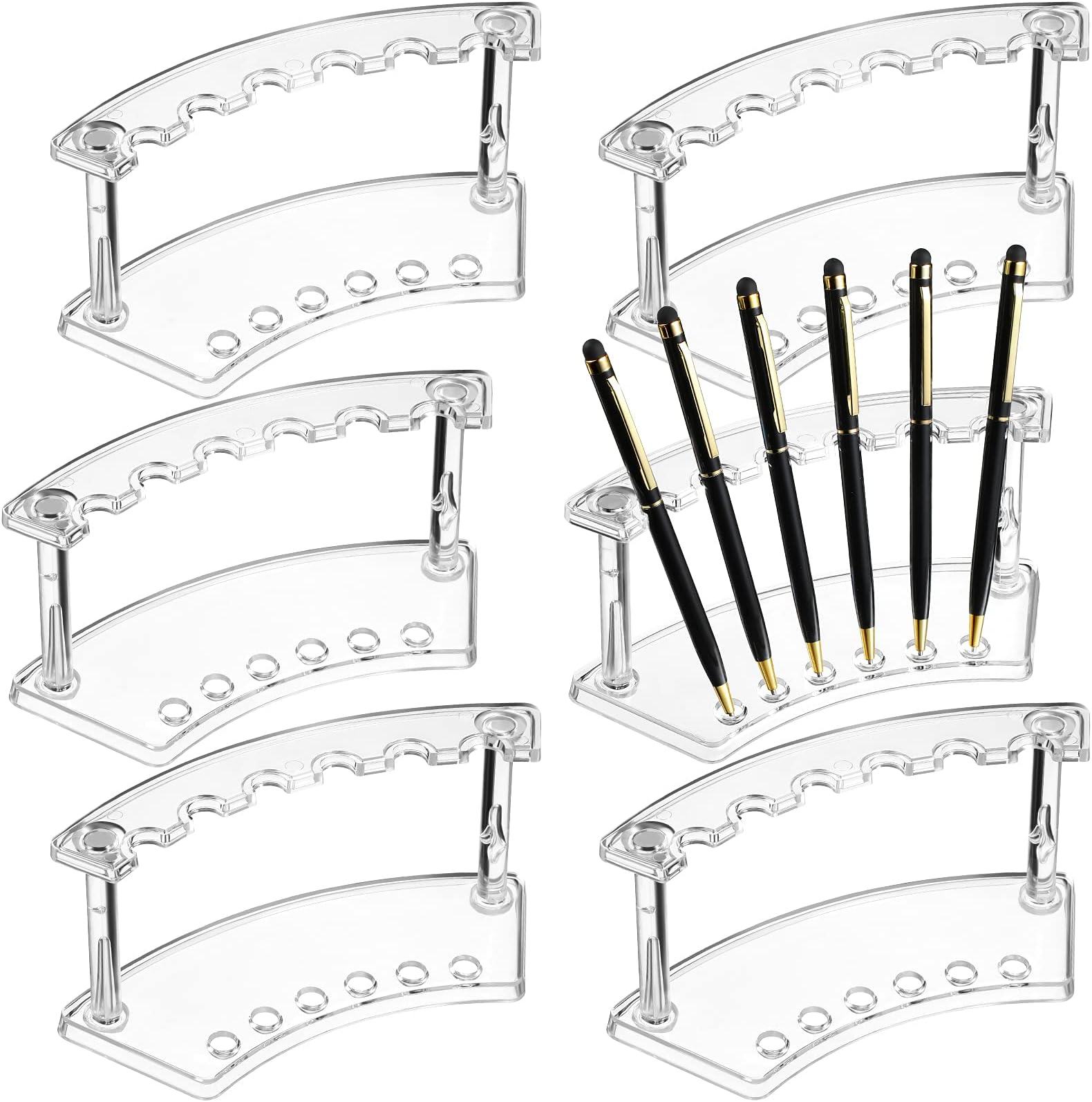 Amazon.com: Lincia 10 Pack Plastic Pen Holder, Pen Display Stand 6 ...