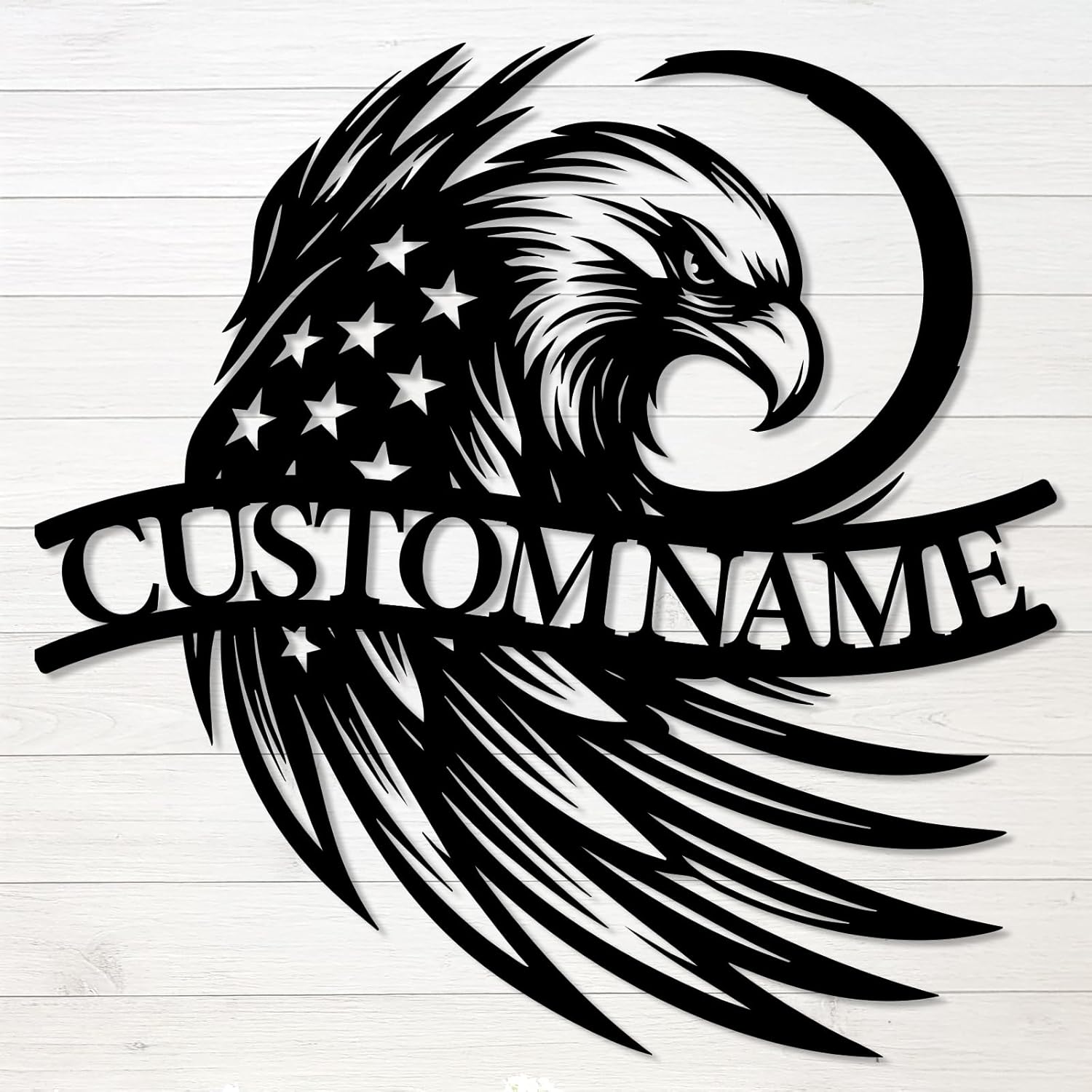 Amazon.com: Personalized Eagle Metal Sign – Custom Name Bald Eagle Wall ...