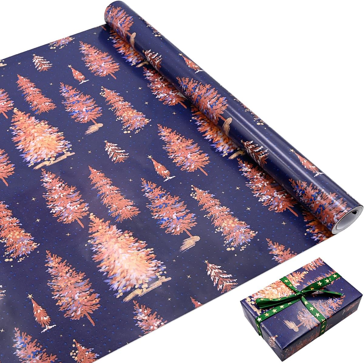 Roll Package Christmas Wrapping Paper, 43cm x 10M Xmas Gift Wrapping ...