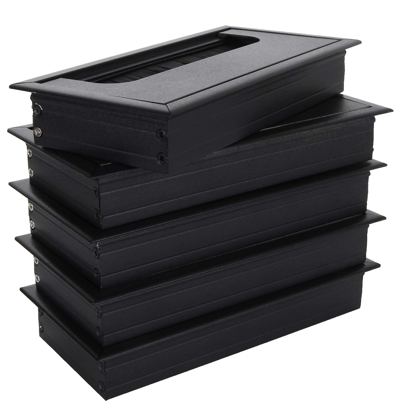 KASTWAVE Cable Grommets, 5 Pack Length Black Metal Rectangle Cable ...