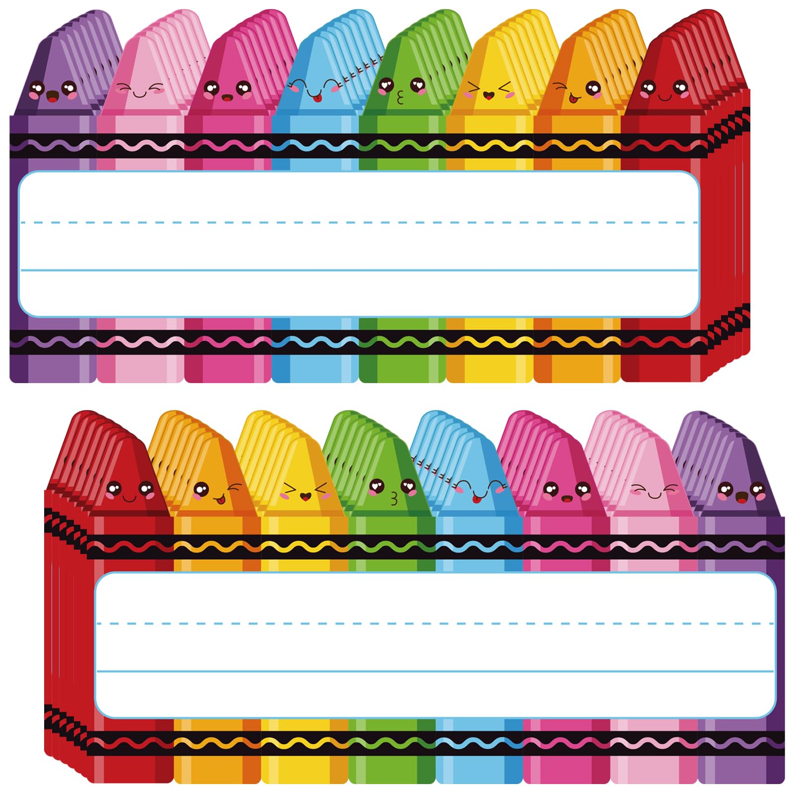 Name Tags For Classroom 48 Pieces Crayon Cutouts - Colorful Paper ...