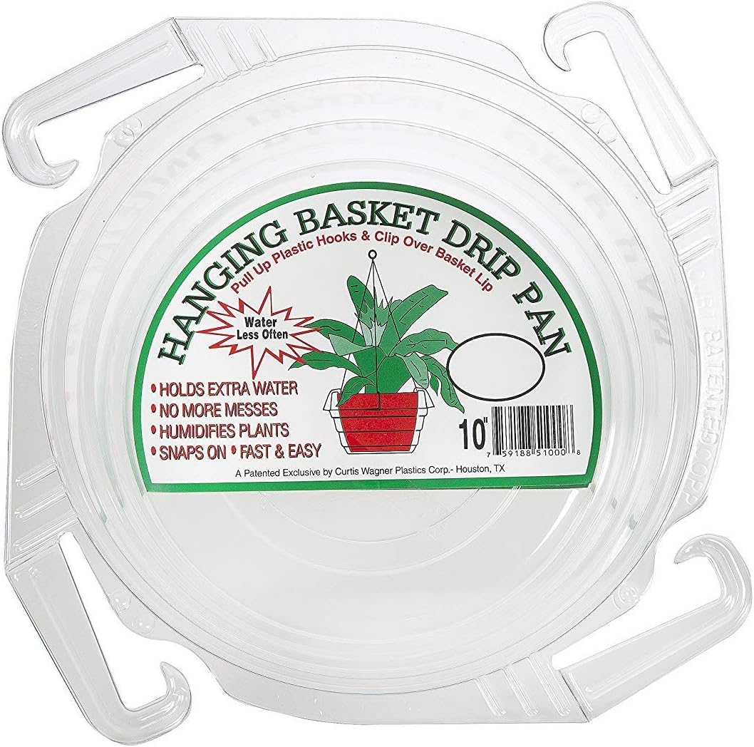 Amazon.com : Curtis Wagner 10" Clear Hanging Basket Drip Pan Saucer (10 ...