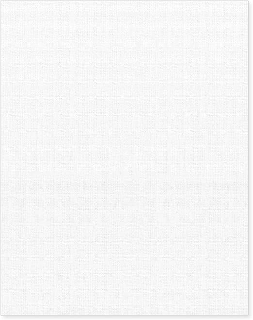Linen Textured Cardstock White 100 Sheets 80 lb Cover, 8.5 x 11 Inches ...