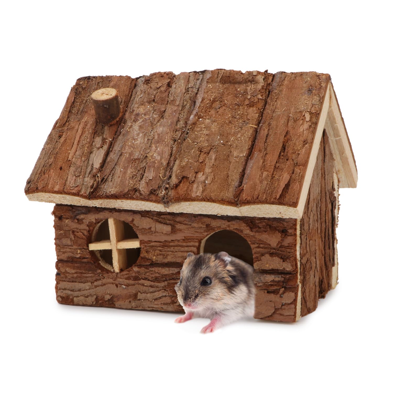 Amazon.com : Hypeety Natural Wooden Hamster House Cage Small Animals ...