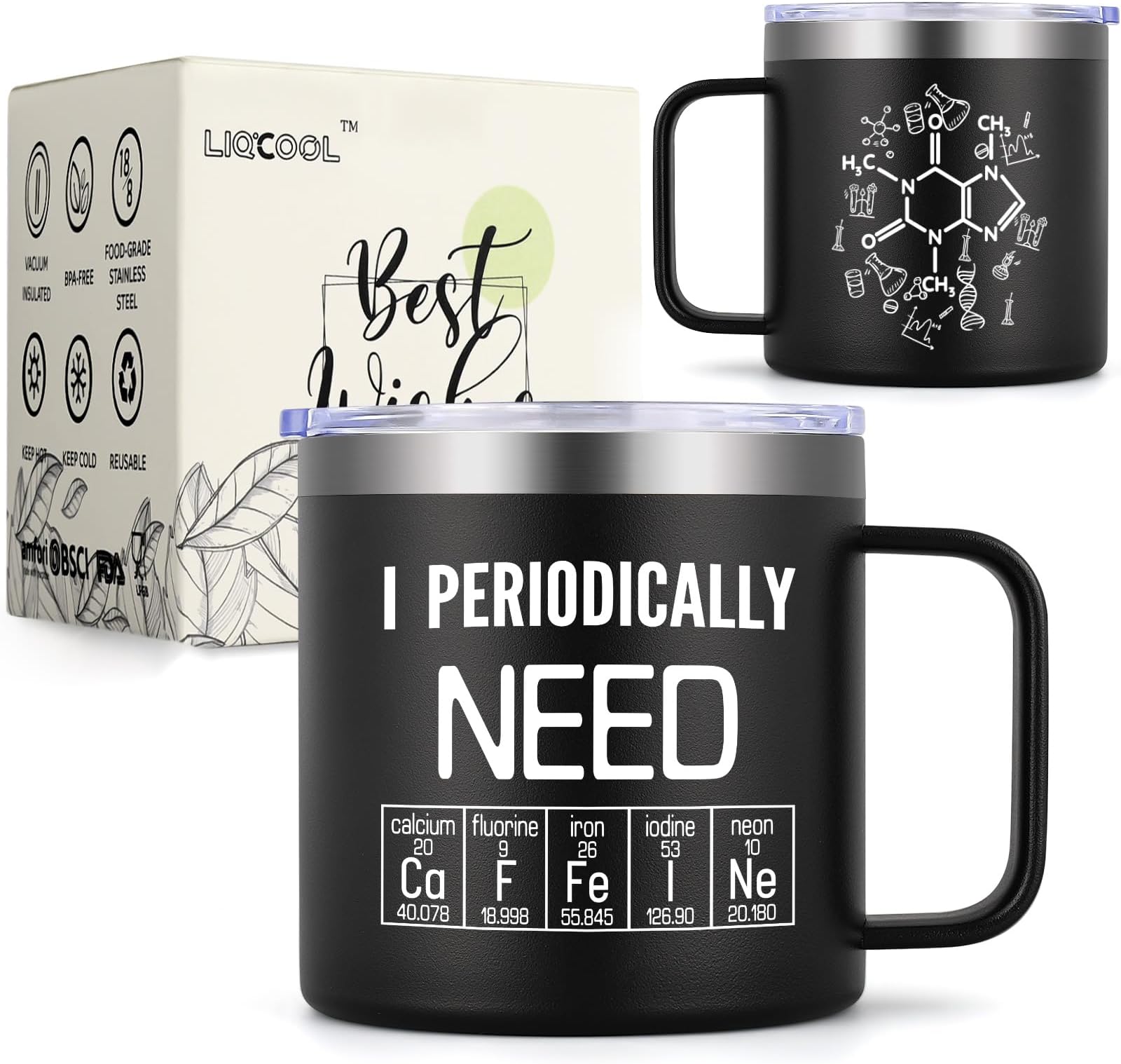 Amazon.com | Caffeine Beaker Mug, Caffeine Molecule Mug - Chemistry Mug ...