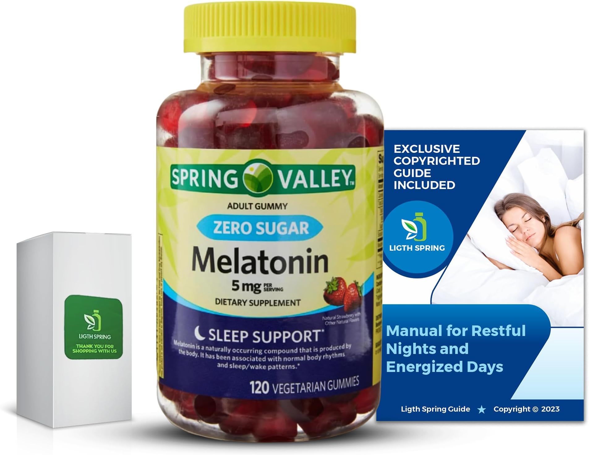 Amazon.com: Spring Valley Zero Sugar Melatonin 5 MG, 120 Gummies, Sleep ...