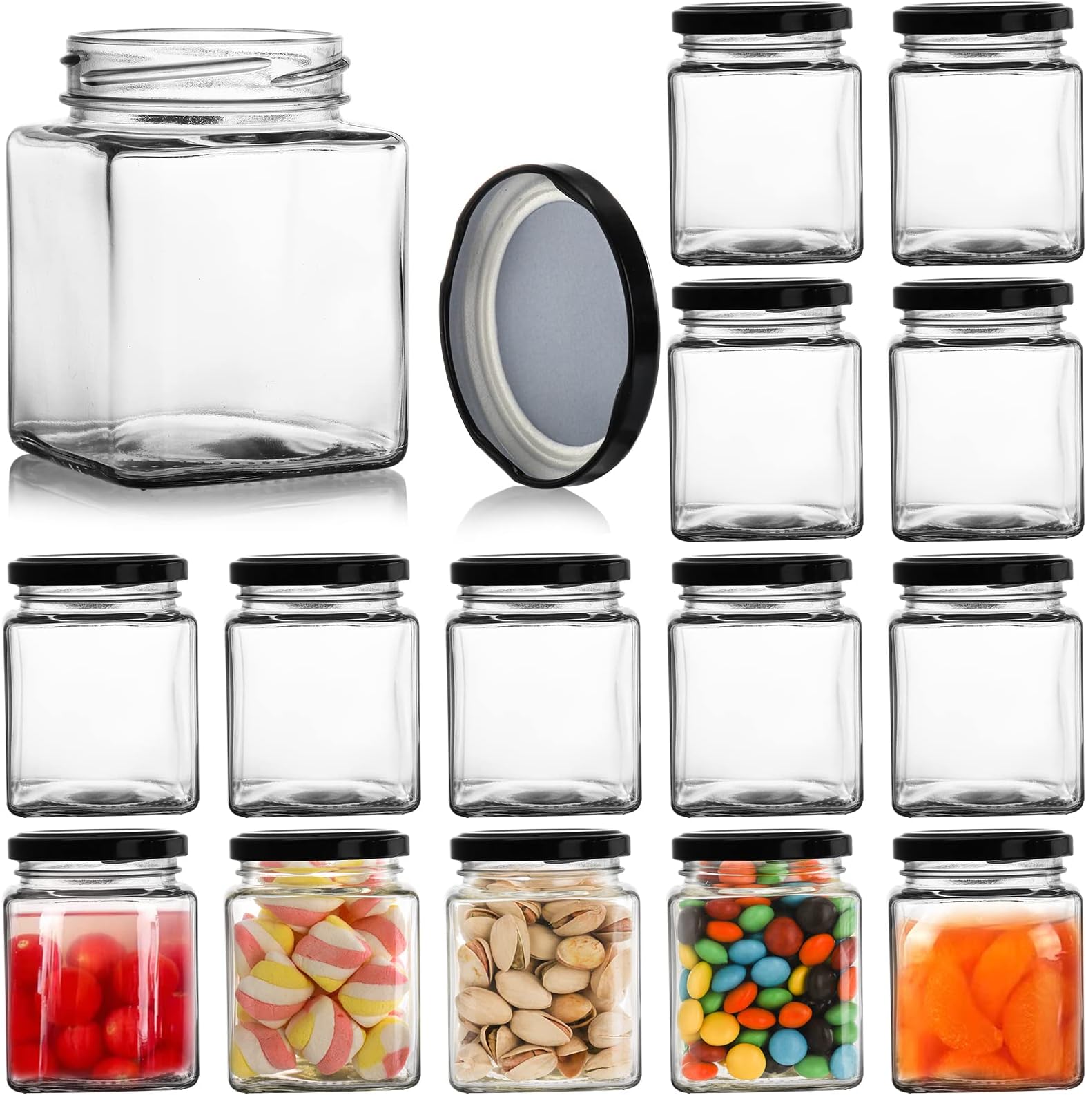 Amazon.com: Oneida 85588R Stackable Square Glass Jar w/Glass Lid, 1.5 ...