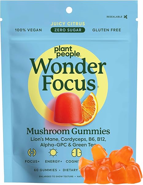 Amazon.com: Plant People WonderFocus Mushroom Gummies with Lion’s Mane ...