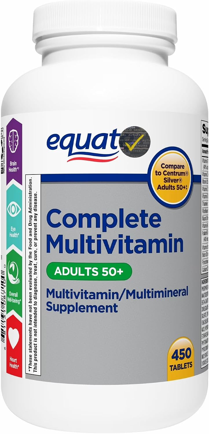 Amazon.com: Equate 50+ Daily Multivitamin Supplement Tablets (445 Count ...