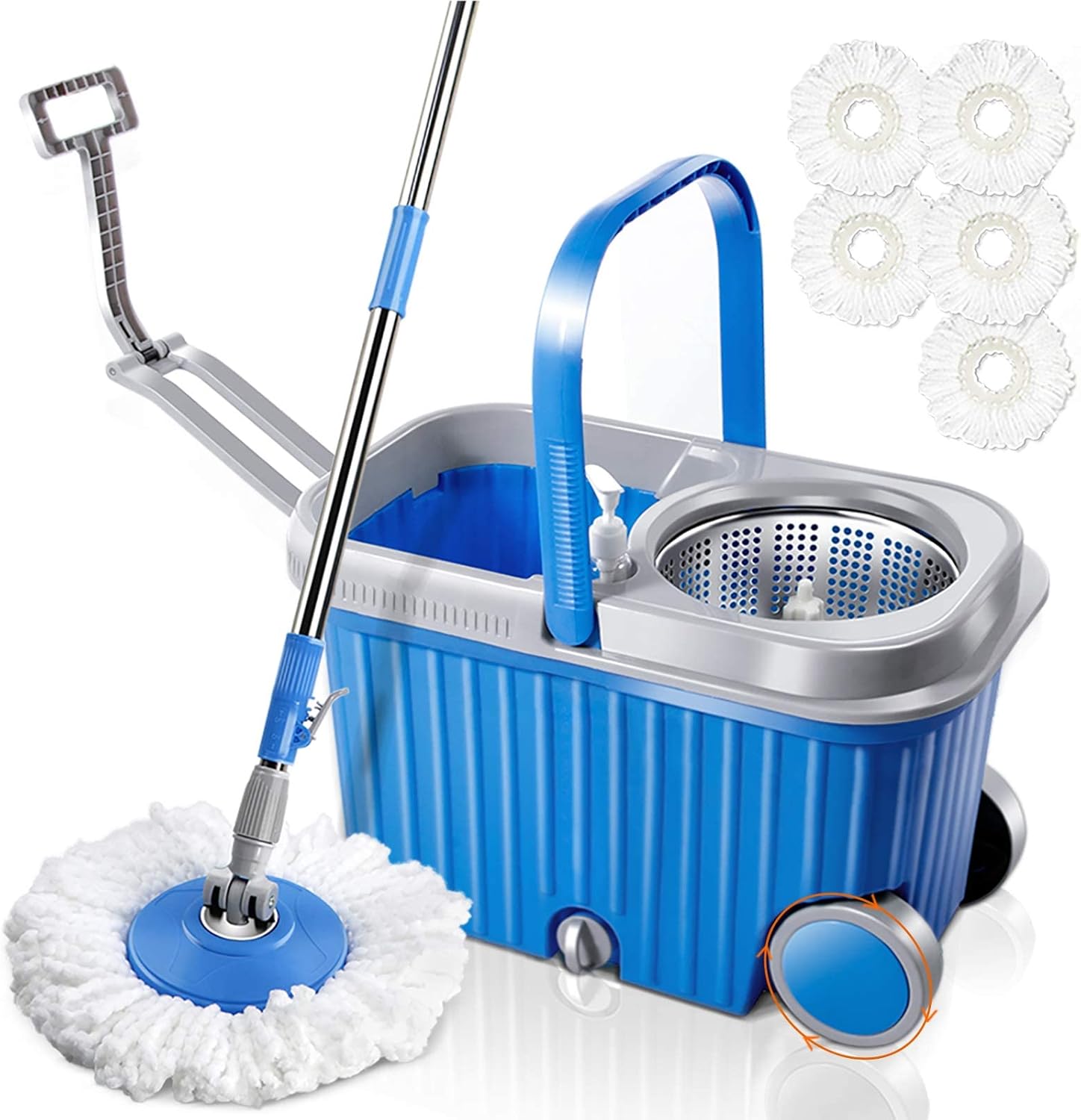 Amazon.com: Masthome Spin Mop and Bucket with Wringer Set, Mop Bucket ...