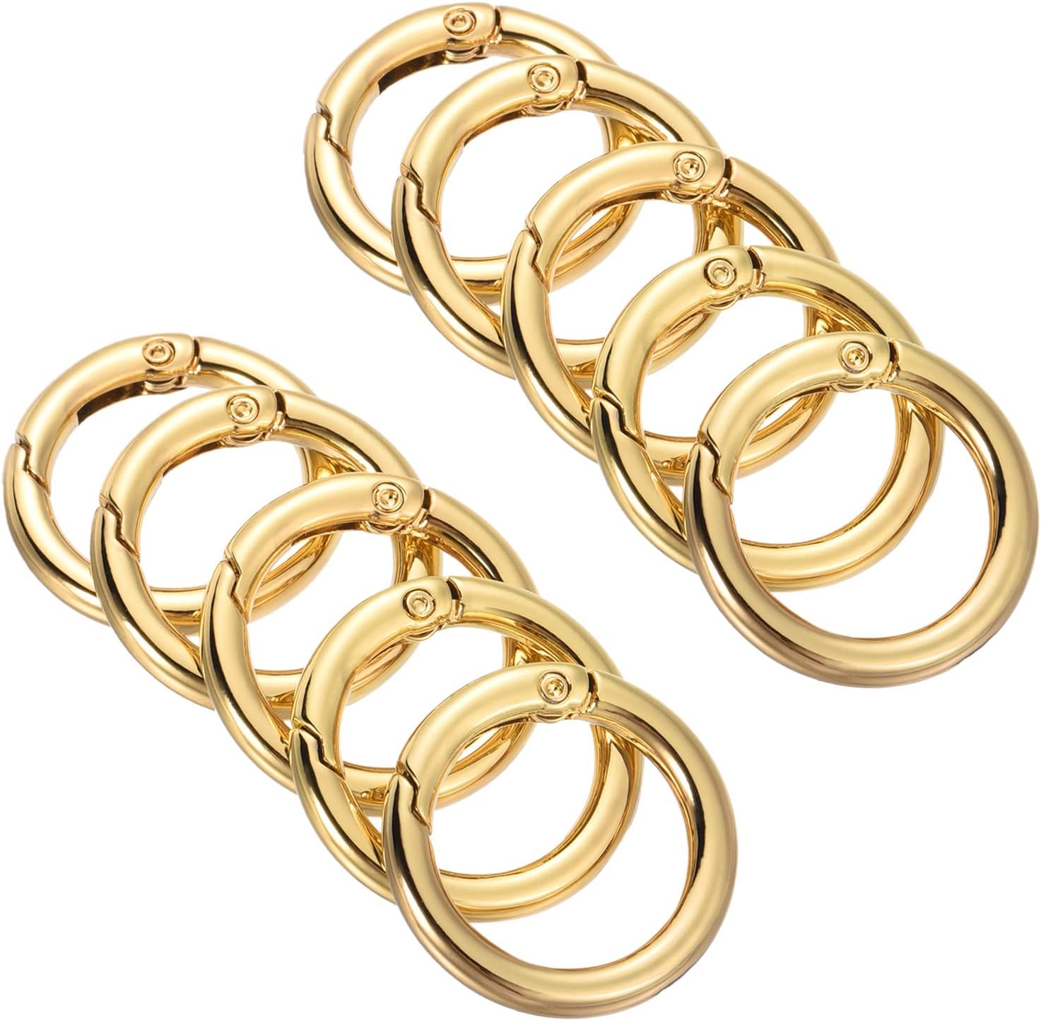 Amazon.com: 10Pcs Spring O Rings Clip Keychain, Round Snap Clip Gold ...