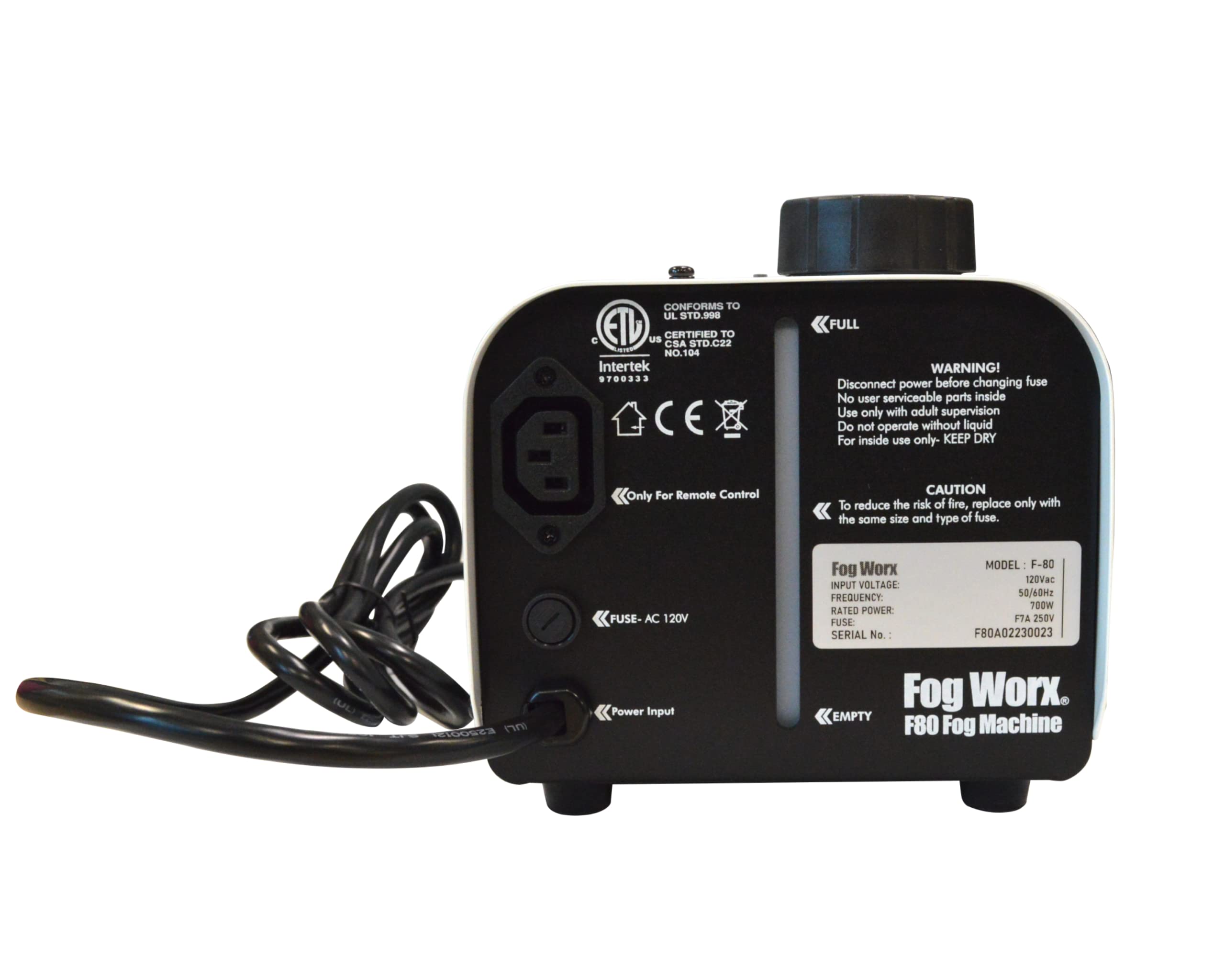 Fog Worx Professional 700-Watt Fog Machine – Includes 9 Foot Wired ...