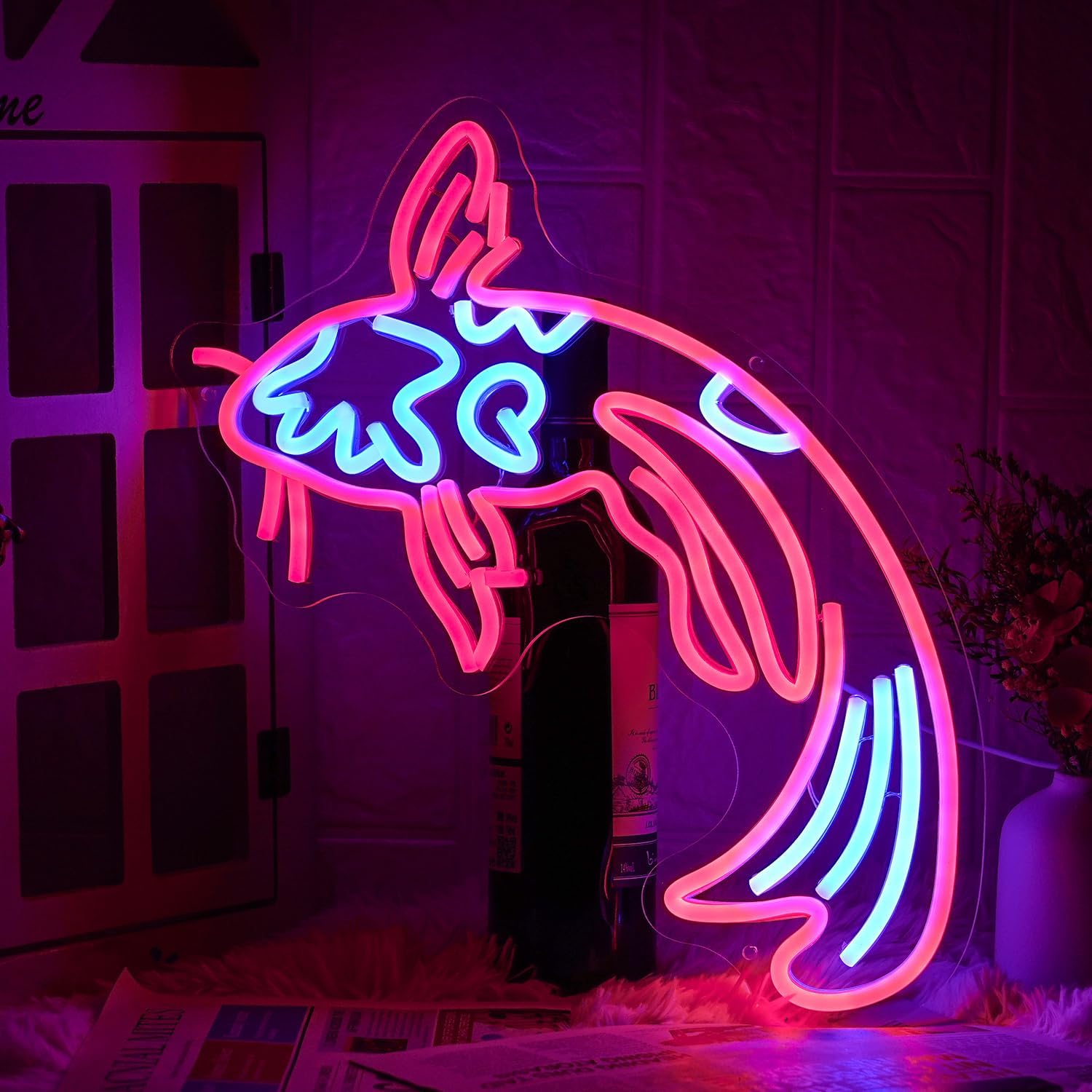 Amazon.com : JIARODEY Lucky Cat Neon Sign Japanese Anime Cat Led Neon ...