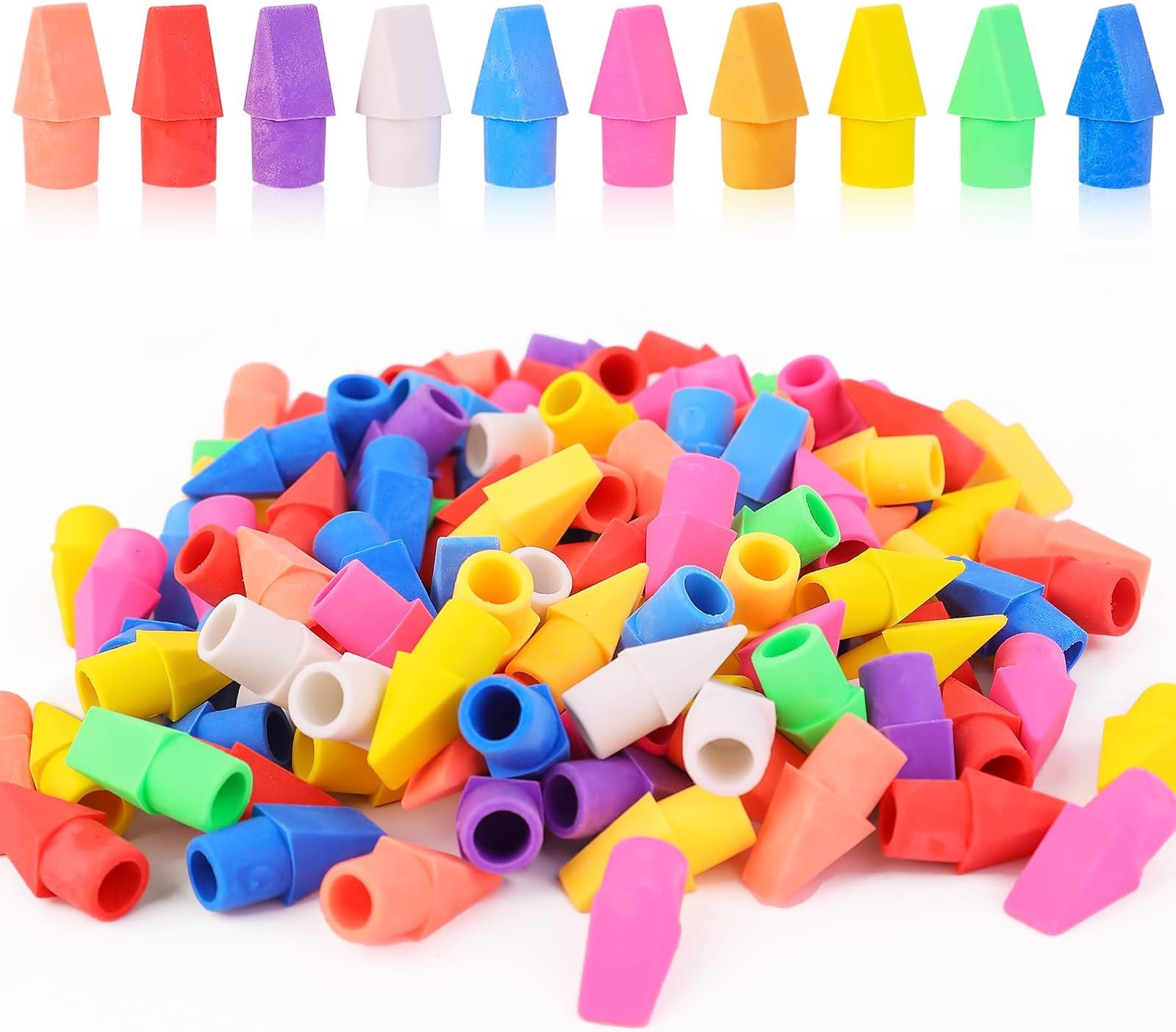 Amazon.com : Nicunom 600 Pack Pencil Eraser Caps, 10 Colors Pencil Top ...