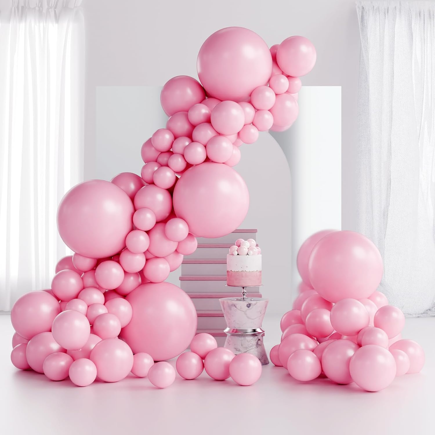 Amazon.com: RUBFAC 145pcs Pastel Pink Balloons Latex Balloons18 12 10 5 ...