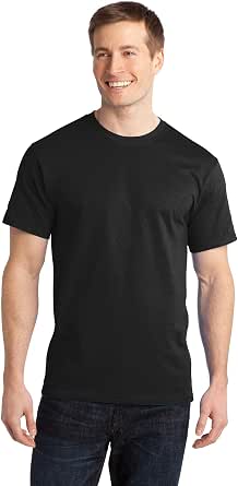 Amazon.com: Camiseta de algodón hilado en anillo (PC150), color negro ...