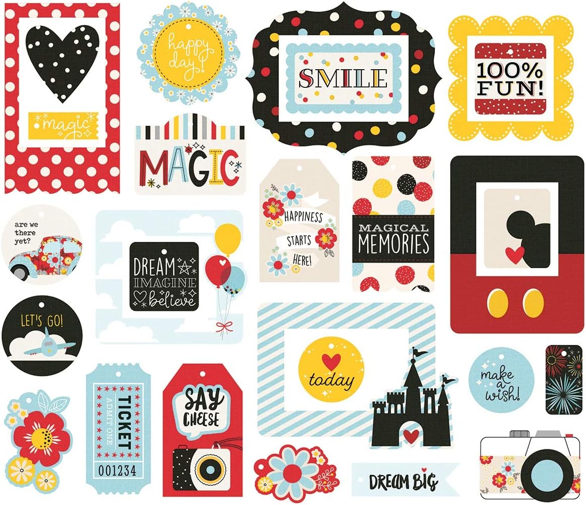 Amazon.com: Simple Stories Tags & Frames Die cut ephemera tags and ...