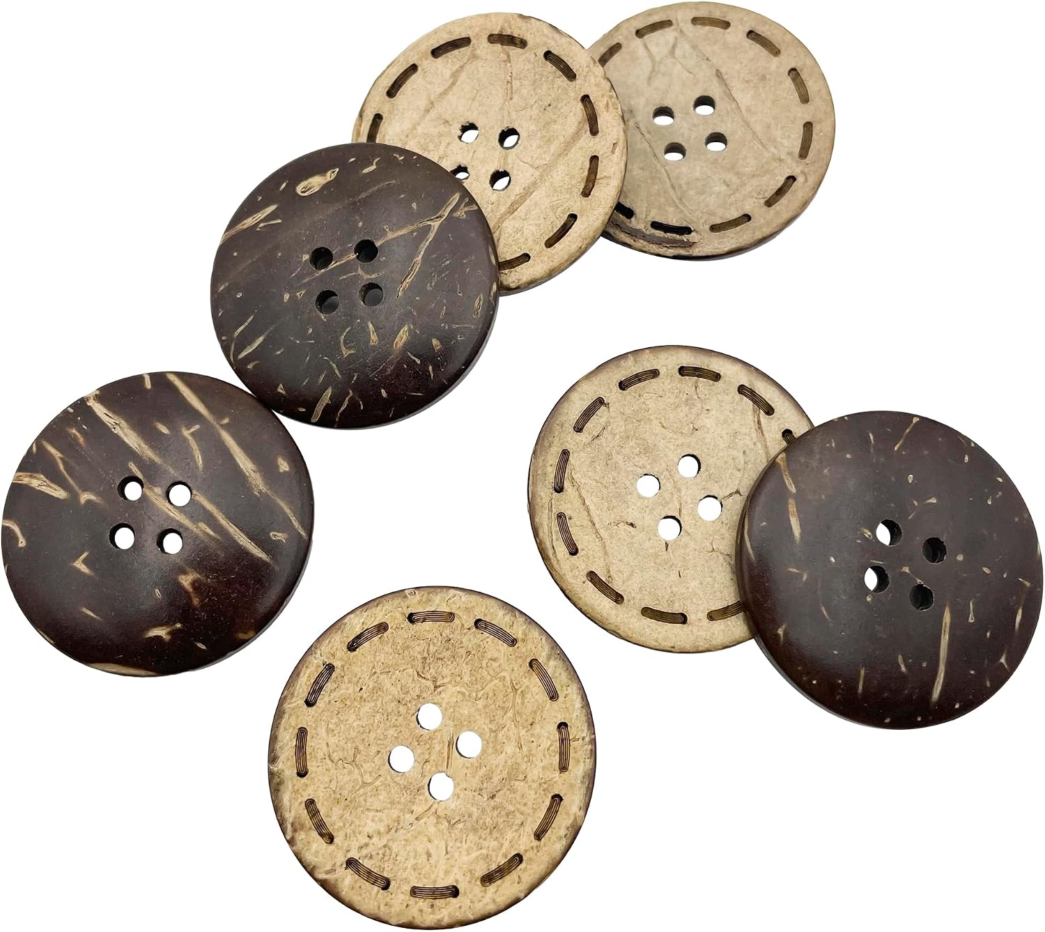 Amazon.com: 50pcs Sized 23mm Natural Coconut Buttons New Thick Conconut ...