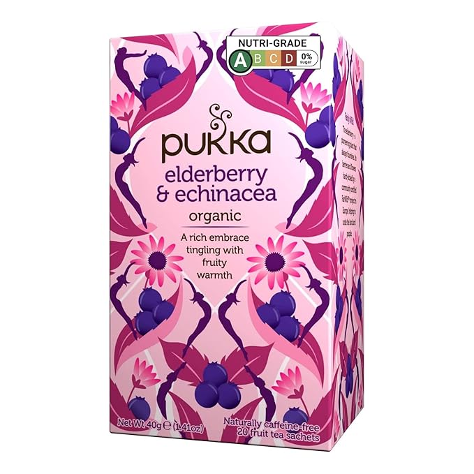 Amazon.com : Pukka Organic Elderberry & Echinacea with Elderflower Tea ...