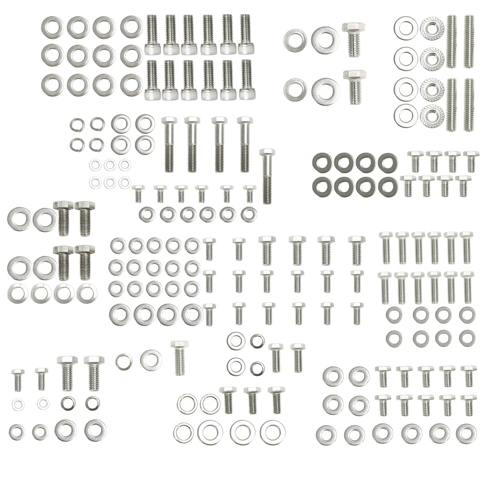 Hex Bolt Kit Complete Stainless Steel For Ford 351W SBF Engine - Dress ...