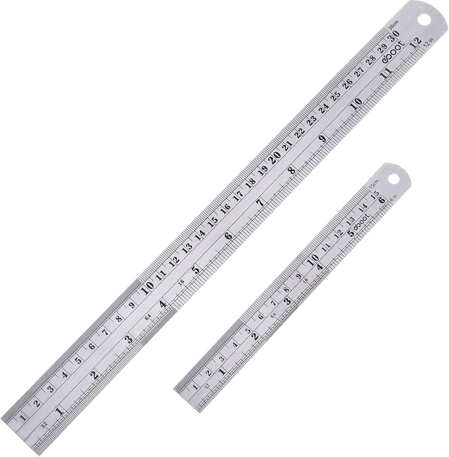 Amazon.com: eBoot Stainless Steel Ruler Metal Ruler with Conversion ...