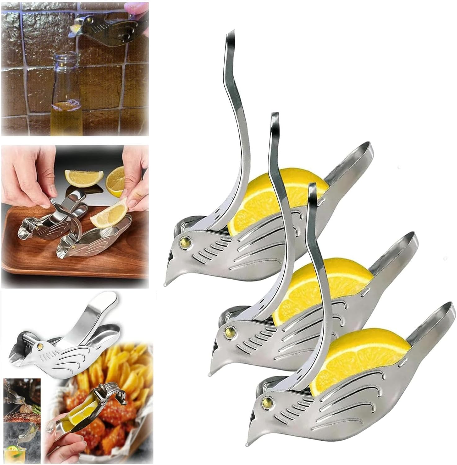 Amazon.com: Stainless steel bird-shaped lemon juicer, elegant bird shape, portable lemon citrus ...