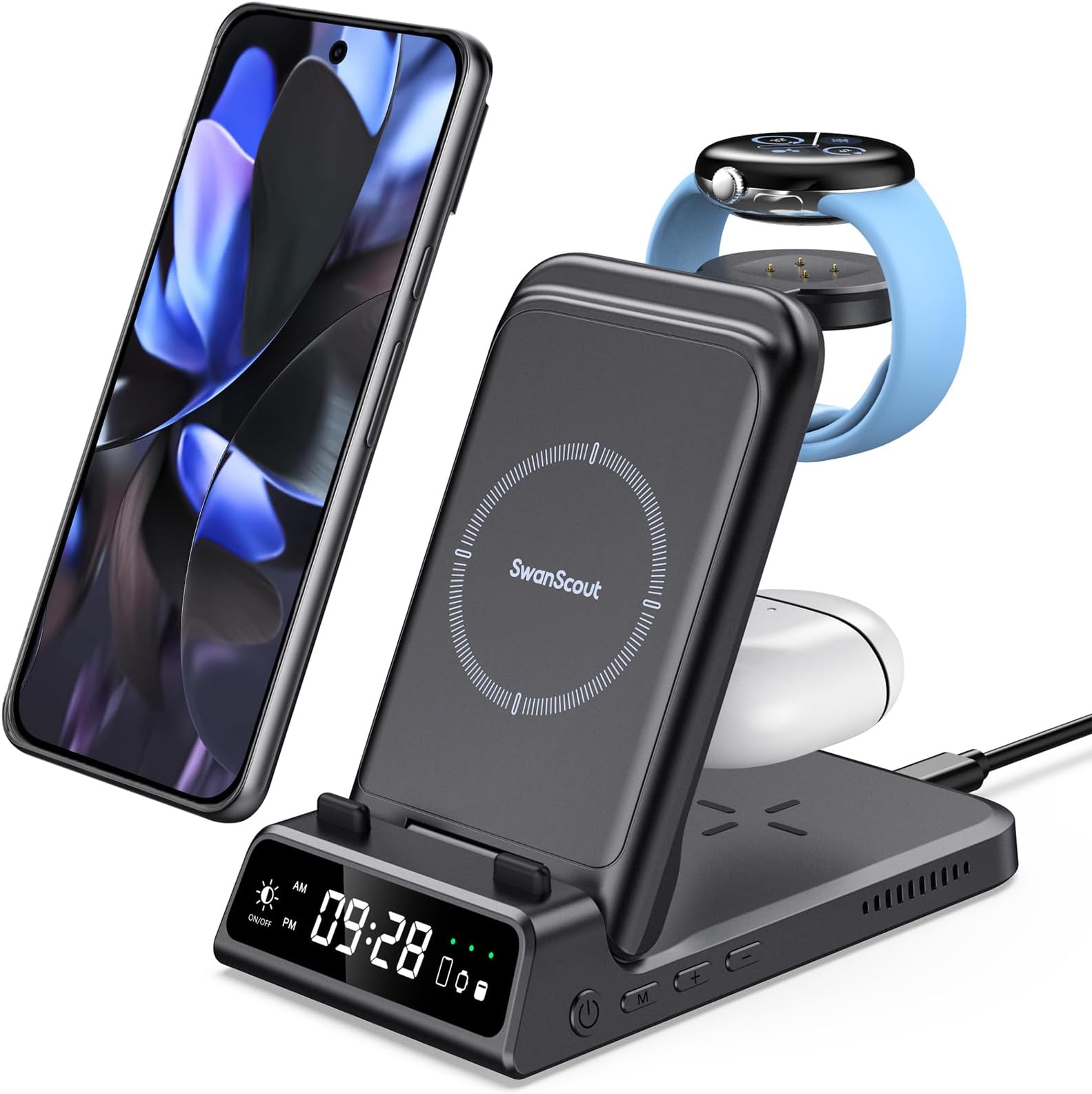 Amazon.com: SwanScout Wireless Charger Stand for Google Pixel Watch 2 ...