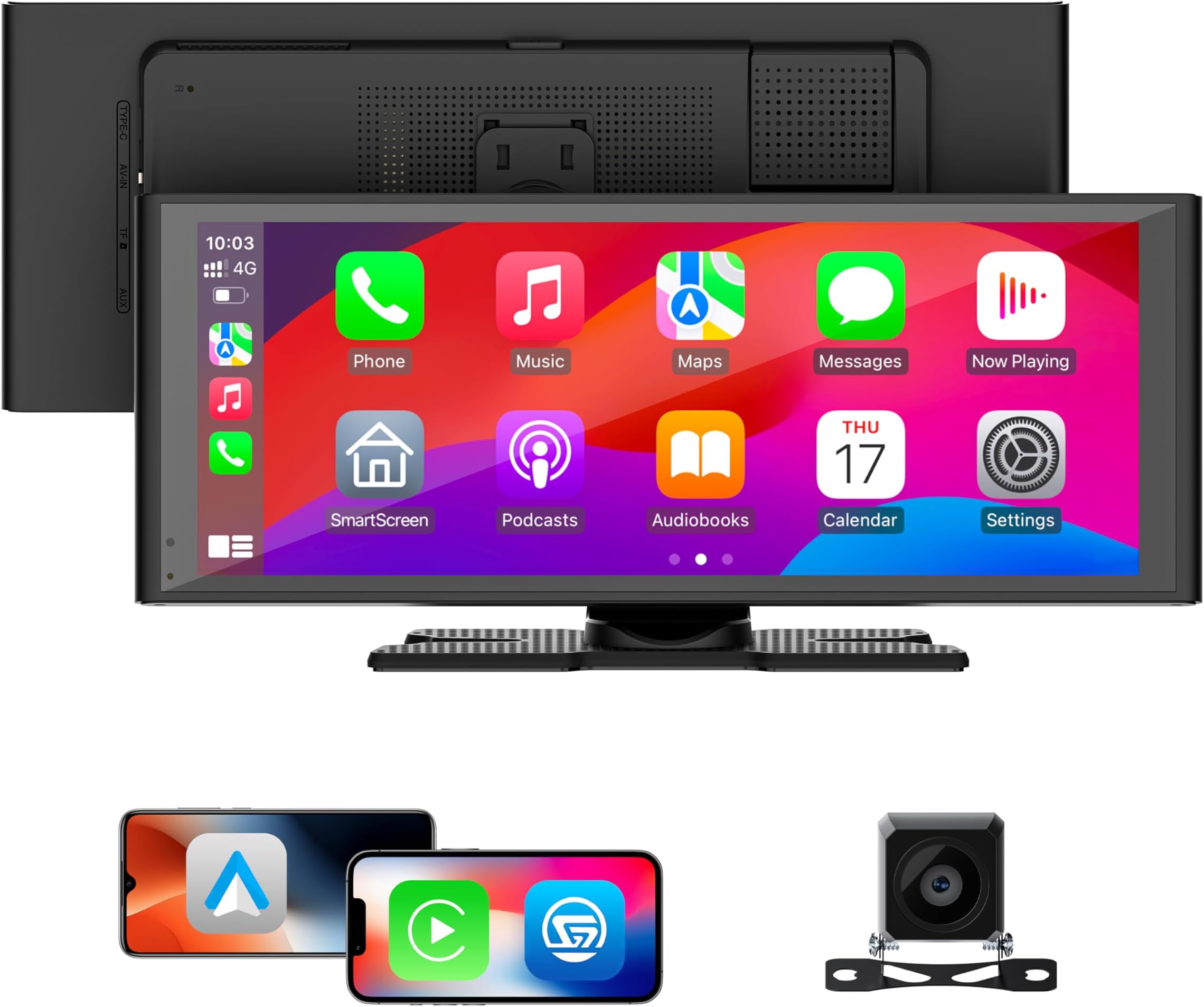 Amazon.com: XBAY Portable Apple Carplay Screen for Car, 10.26" Wireless ...